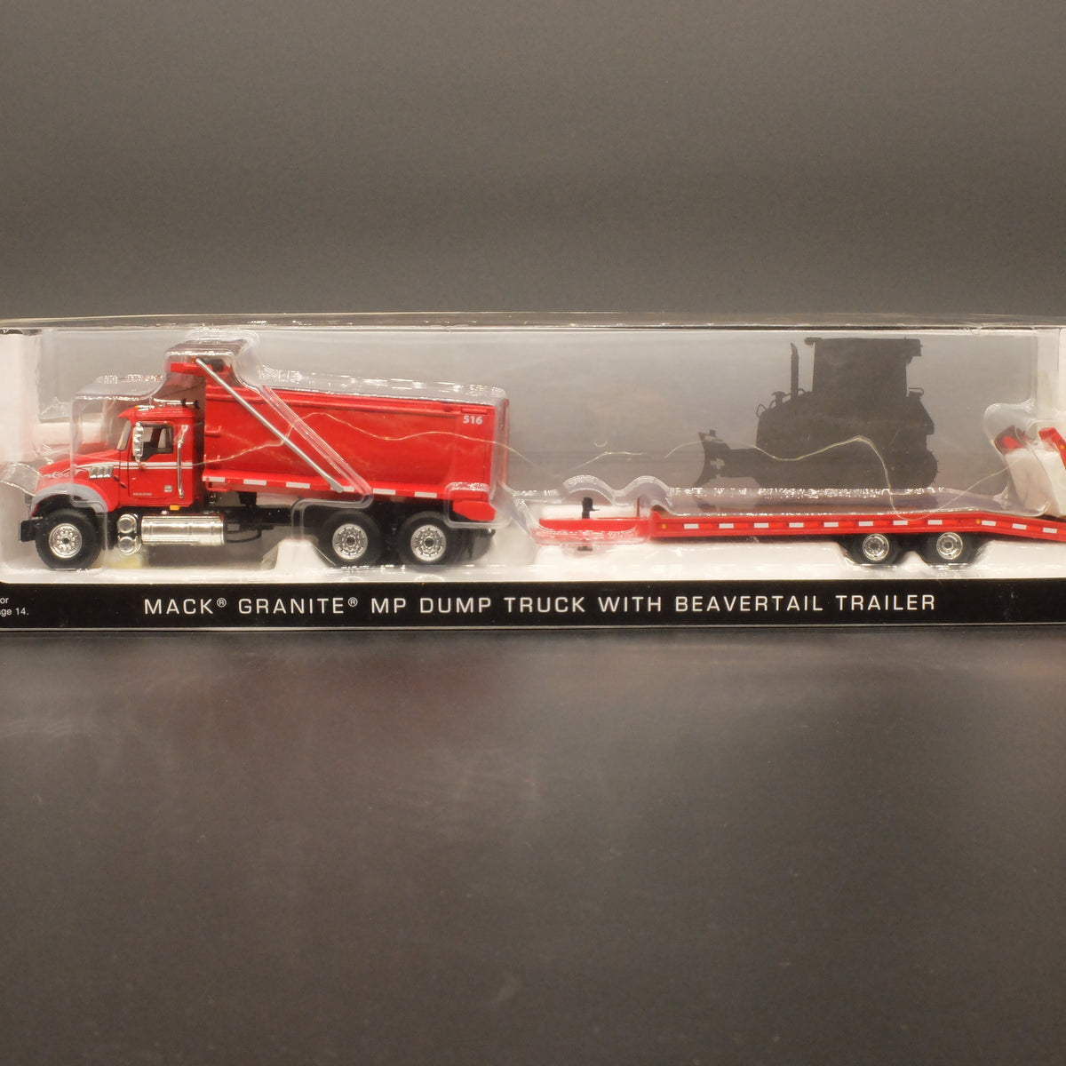 1/50 Scale First Gear Mack Granite Dump Truck w/ Tag Trailer - Red ...